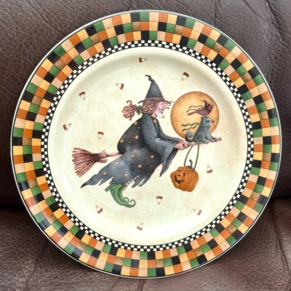 Sakura | Holiday | Witch On Broom 825 Salad Plate Sakura Debbie Mumm ...